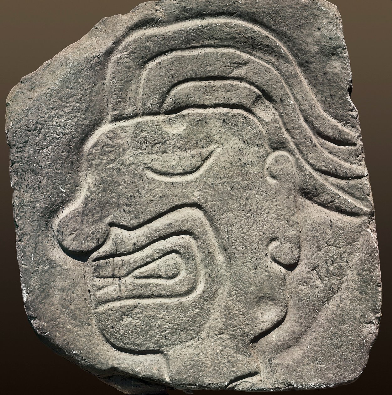 Inka-Relief, das ein Profilgesicht darstellt (Stein)