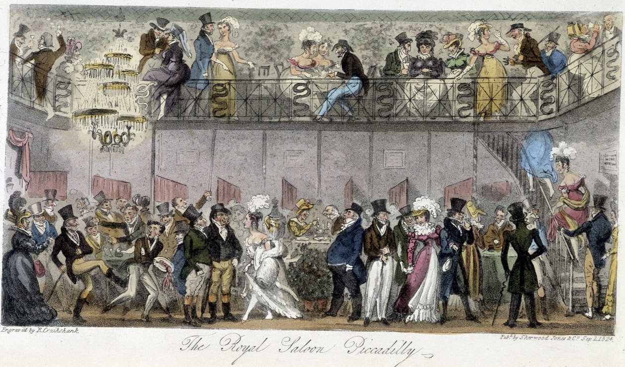 Der Royal Saloon Piccadilly - in „The English Spy“ von Charles Molloy ...
