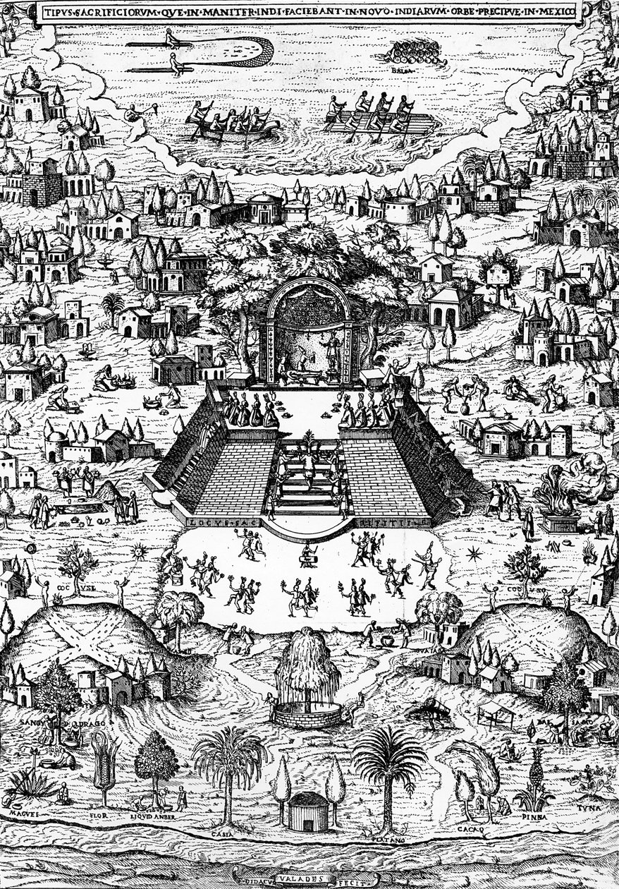 Ansicht von Mexiko-Stadt aus 'Rhetorica Christiana', von Didacus (Diego ...