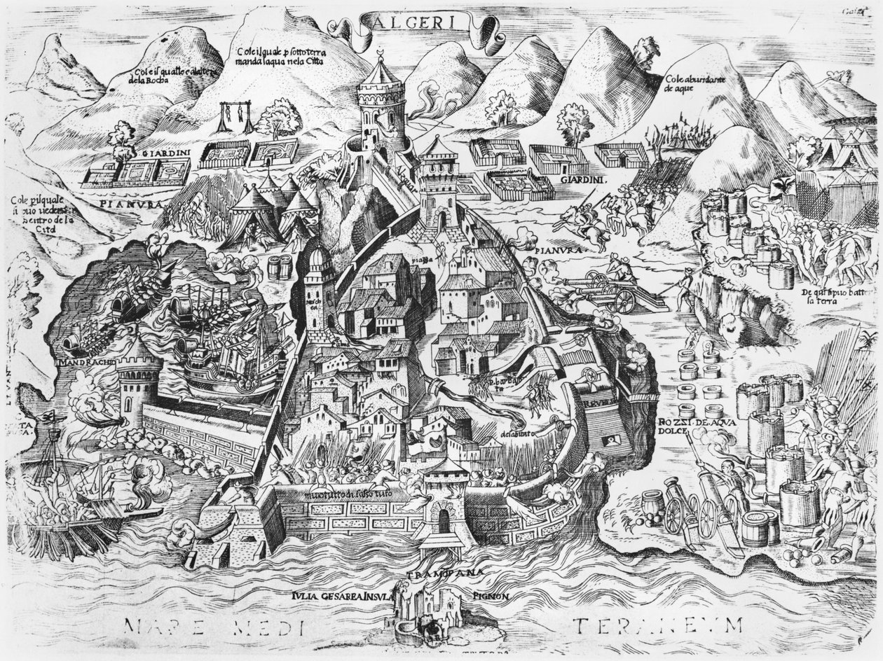 Belagerung von Algier durch Karl V. (1500-58) im Jahr 1541