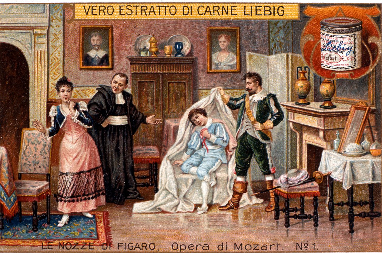 Die Enthüllung von Cherubino, Szene aus "Die Hochzeit des Figaro" von ...