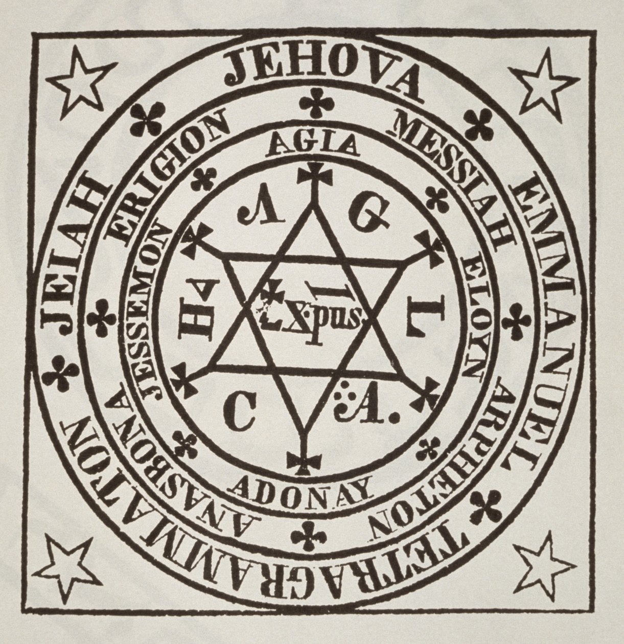 Der große magische Kreis von Agrippa zur Beschwörung von Dämonen, Kopie ...