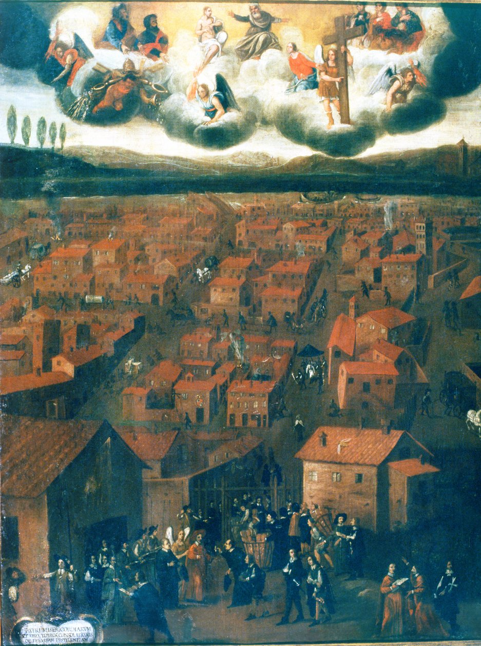 Die Pest in Rom im Jahr 1656 von Italian School: Kunstdruck