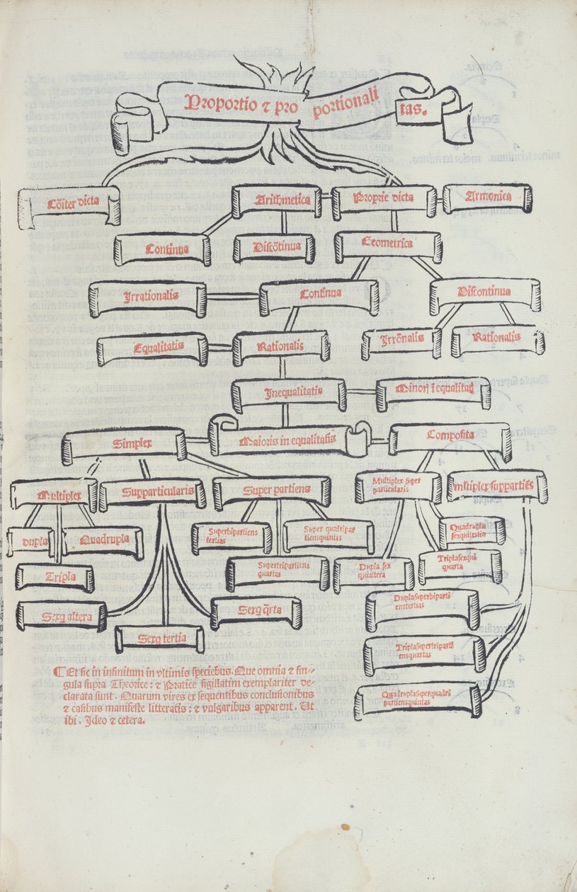 Der Baum der Proportionen, aus Summa de Arithmetica gedruckt von ...