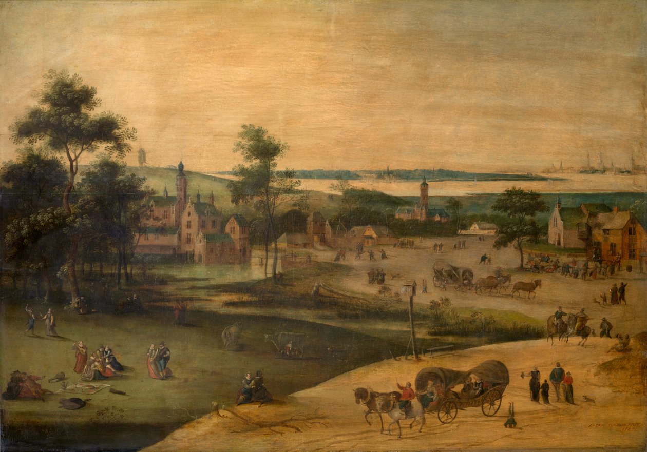 Dorf an der Schelde von Jacob Grimmer: Kunstdruck kaufen