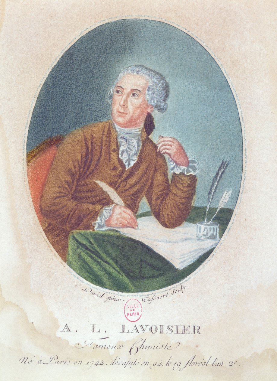 Antoine Laurent de Lavoisier (1743-94) graviert von Tassaert, ca. 1794
