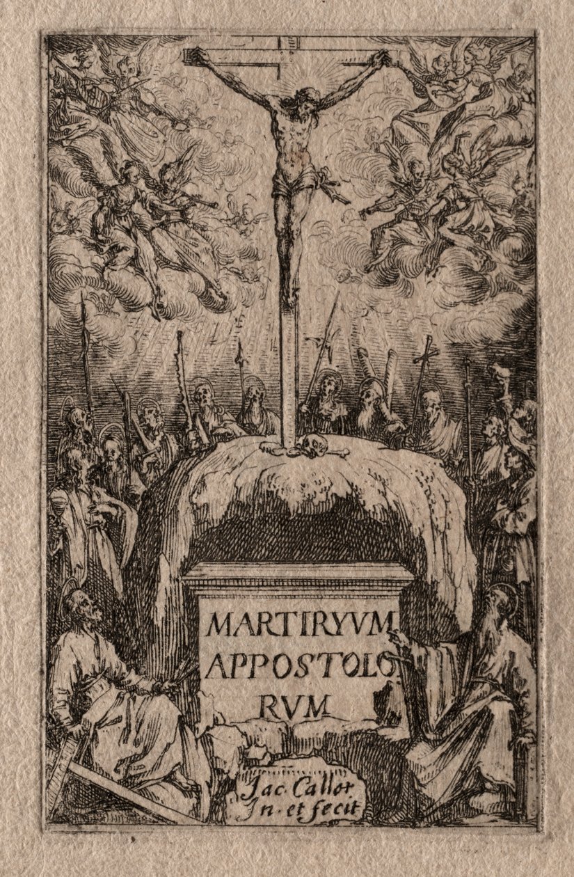 Das Martyrium der Apostel: Frontispiz von Jacques Callot