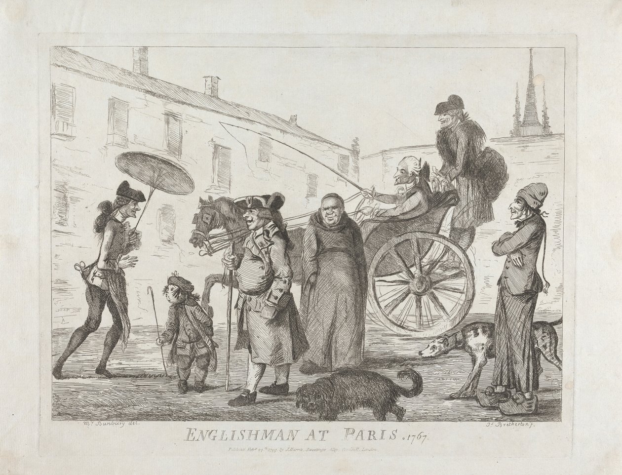 Engländer in Paris, 1767 von James Bretherton: Kunstdruck