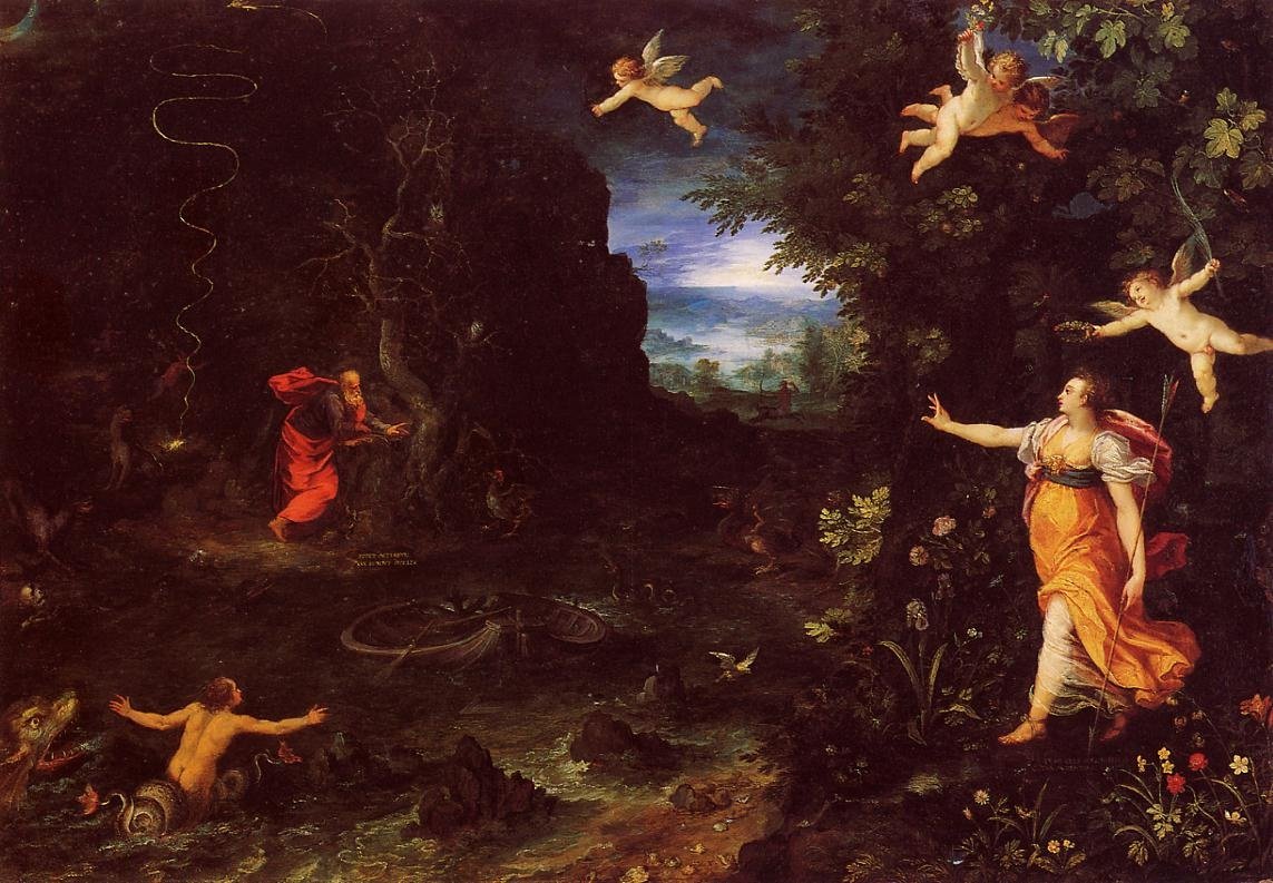 Circe und Odysseus von Jan the Elder Brueghel: Kunstdruck