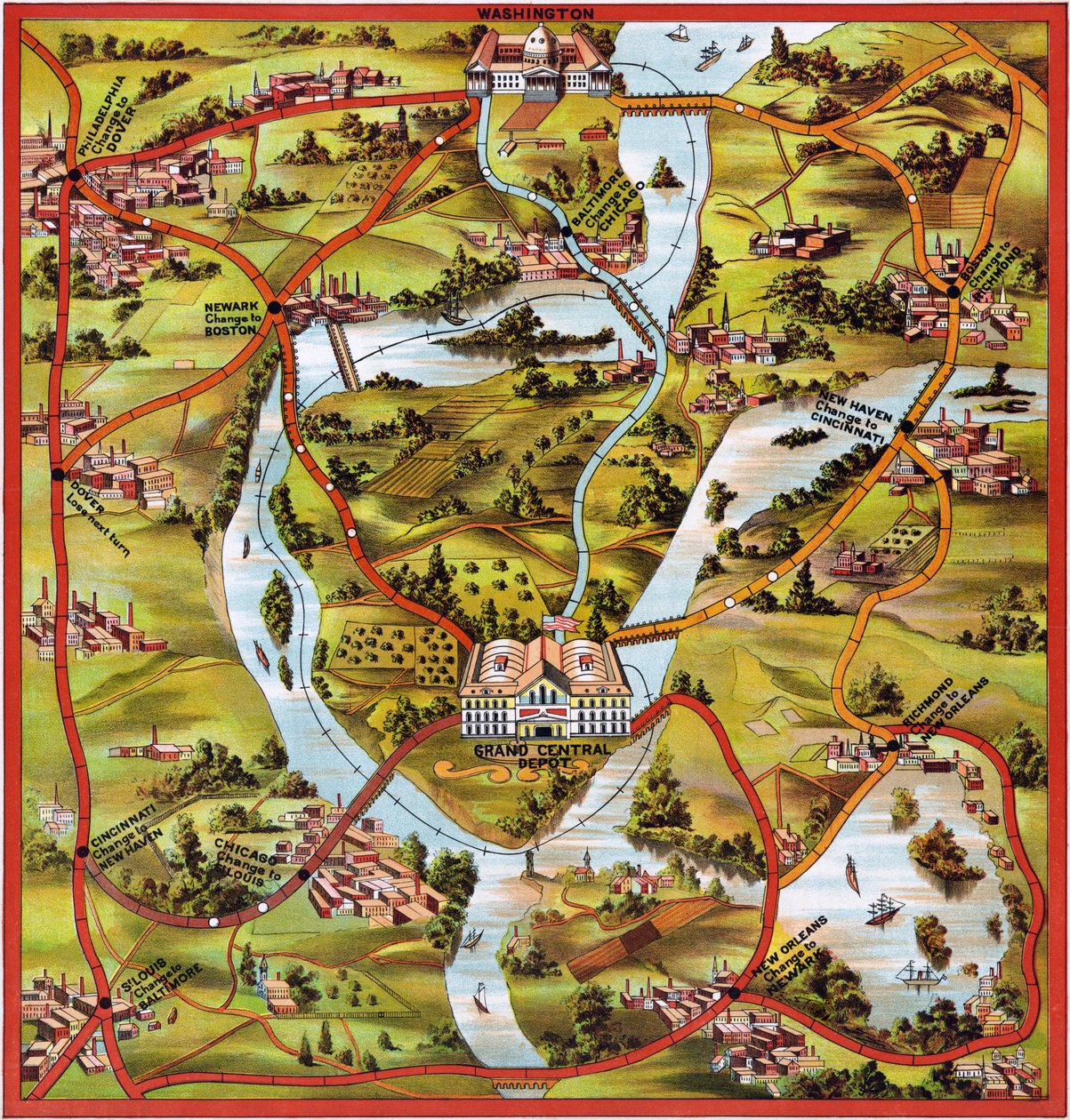 Der Weg nach Washington von Jasper H. Singer: Kunstdruck
