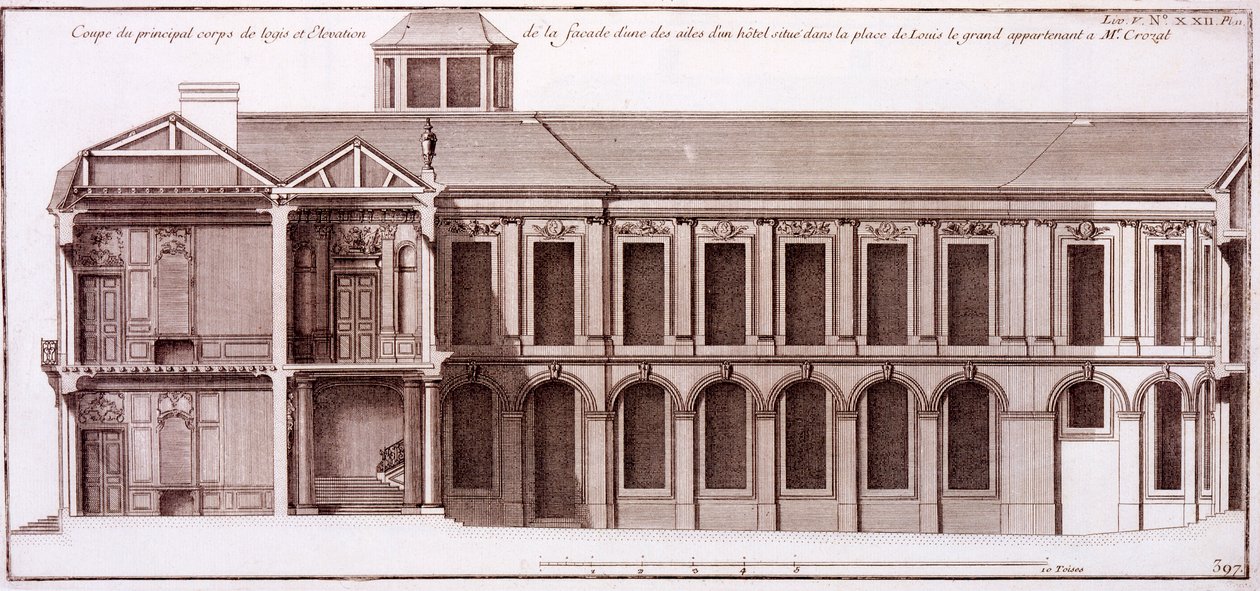 Fassade eines Teils des Hauses von Monsieur Crozat, Place Louis le ...
