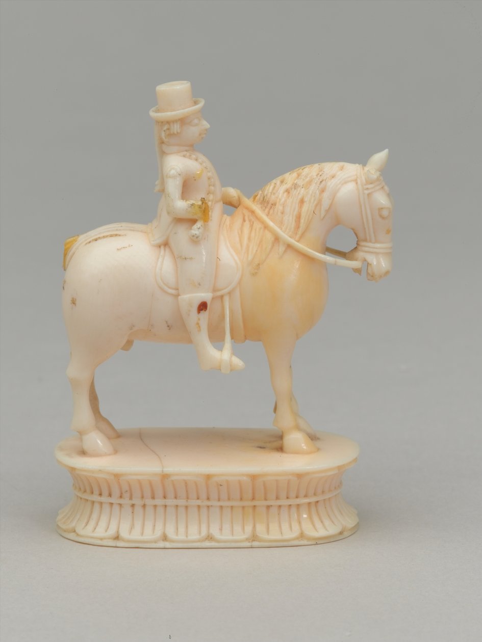 Weißer Springer, Schachfigur, Indien, um 1820