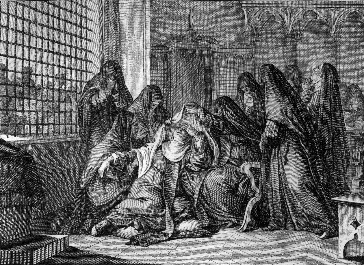 Abelard und Heloise: Heloise nimmt den Schleier in der Abtei der Frauen ...