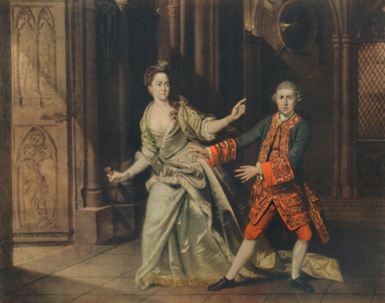 David Garrick und Mrs. Pritchard als Macbeth und Lady Macbeth, 1768, 1948