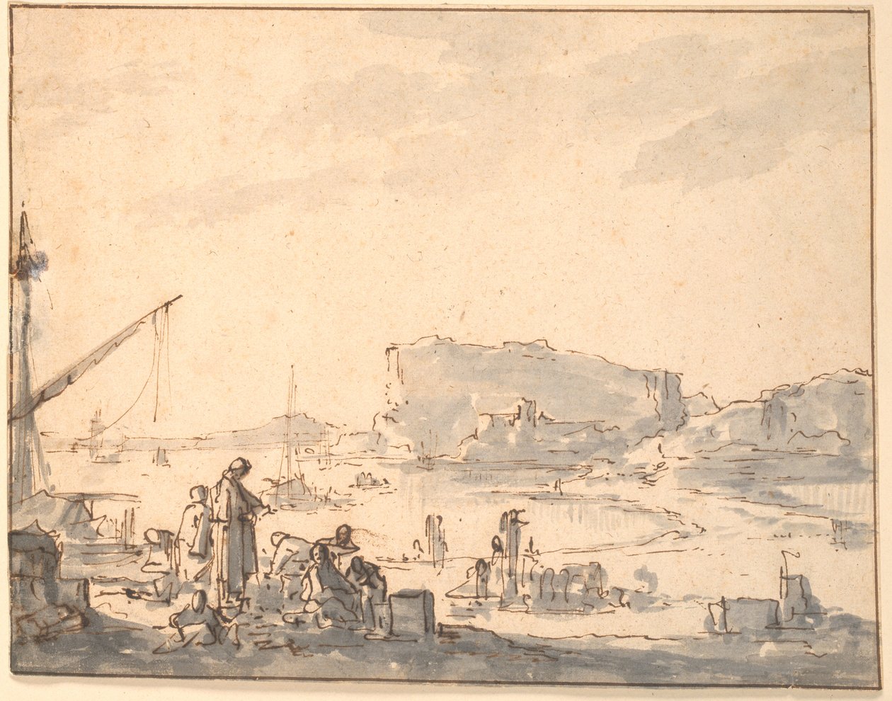 Hafenlandschaft von Johannes Lingelbach: Kunstdruck kaufen
