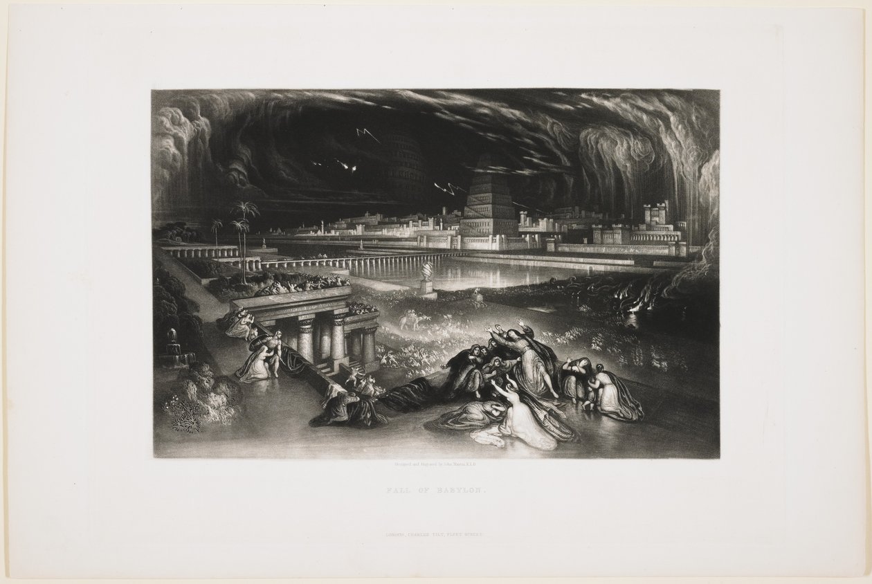 Der Fall von Babylon, 1826 von John Martin: Kunstdruck