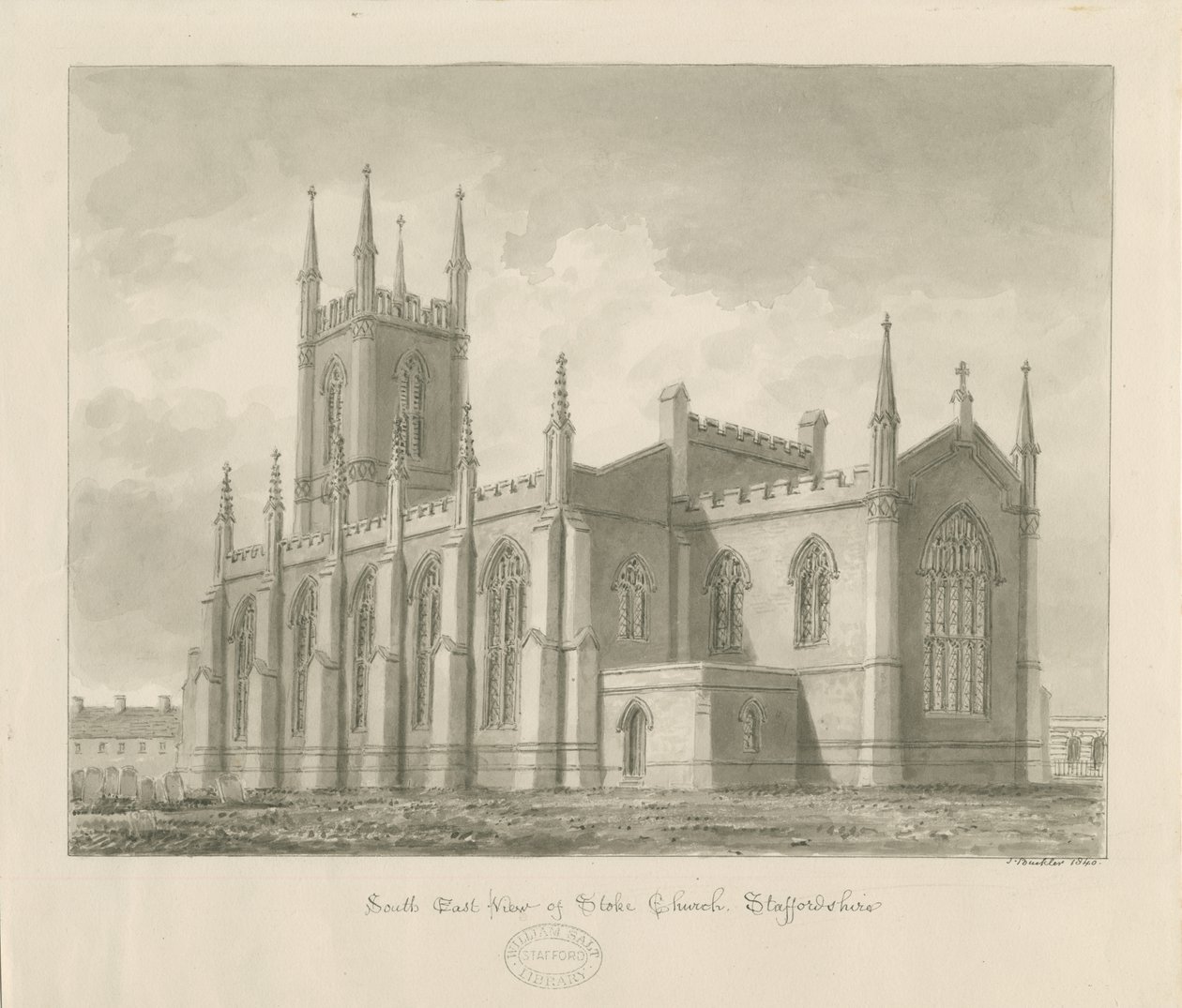 Stoke-upon-Trent Kirche [Neu] von John Buckler: Kunstdruck