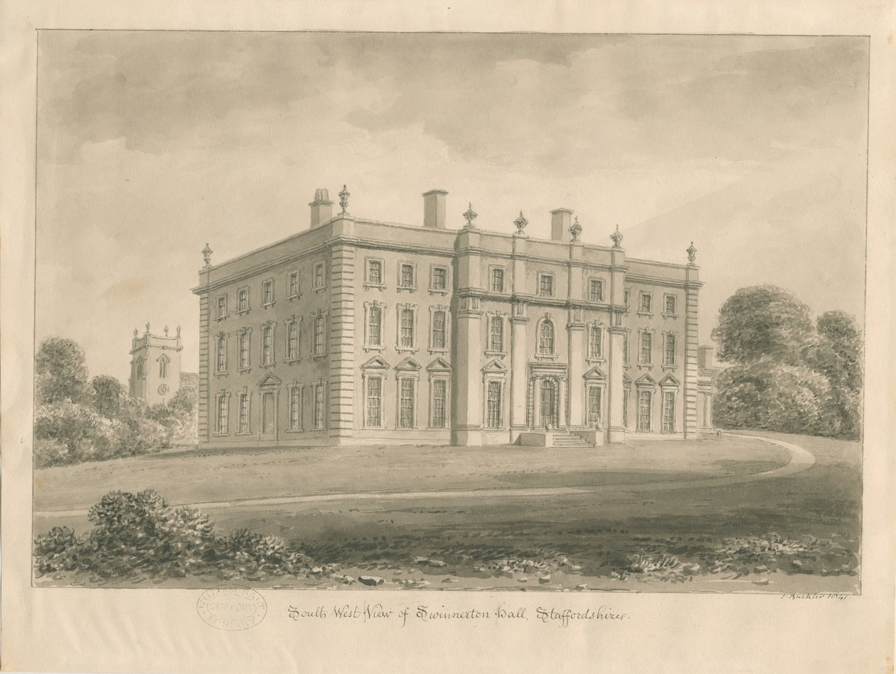 Swynnerton Hall von John Buckler: hochwertiger Kunstdruck