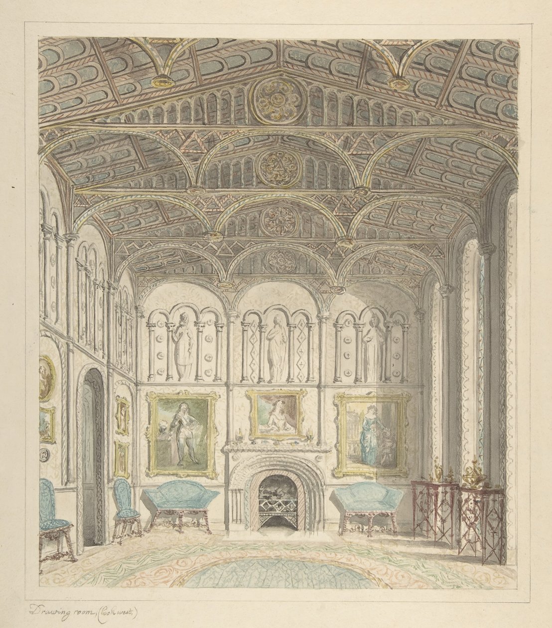 Salon von Lea Castle, Blick nach Westen, ca. 1816