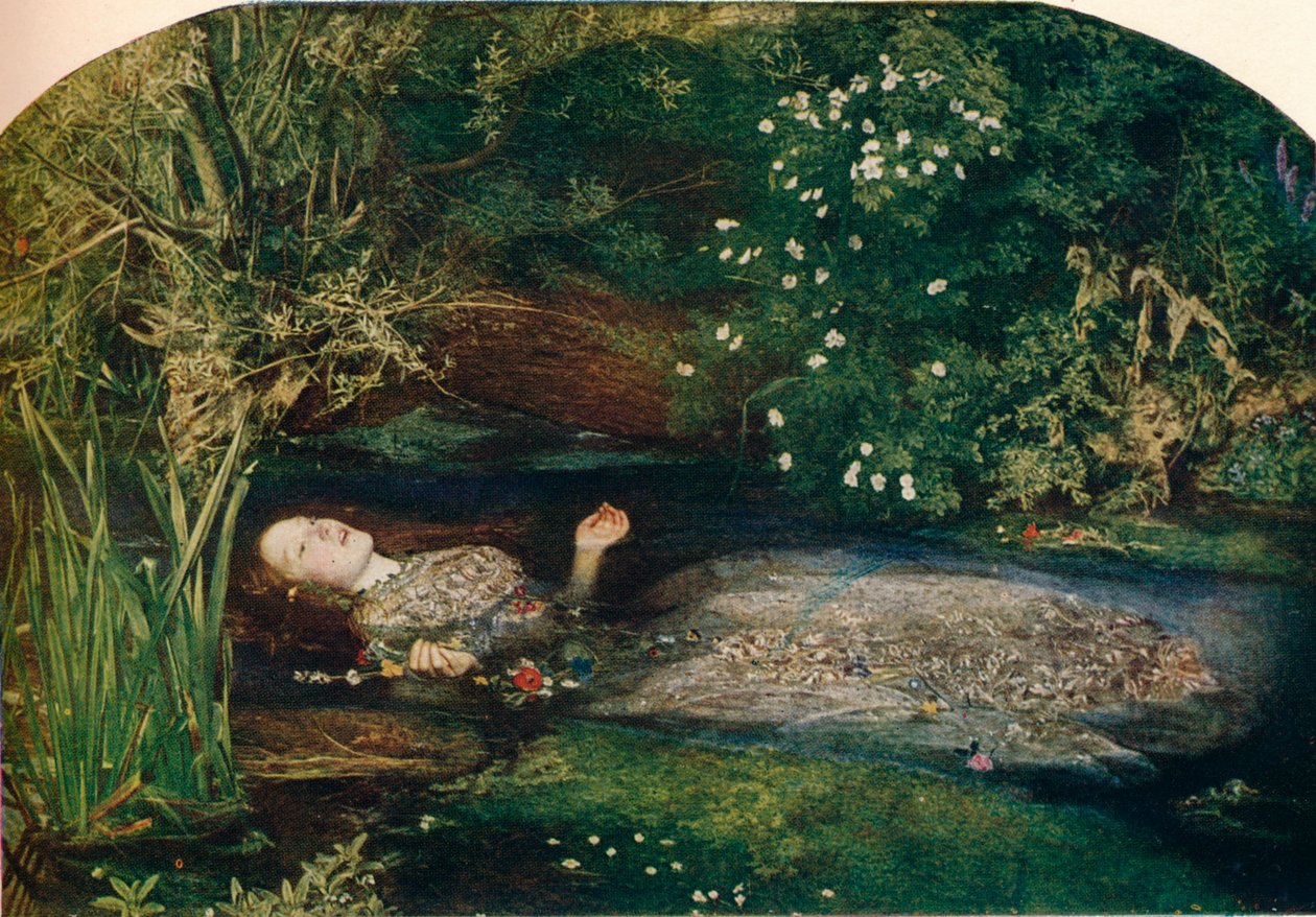 Ophelia, 1851-2, 1911 von John Everett Millais: Kunstdruck