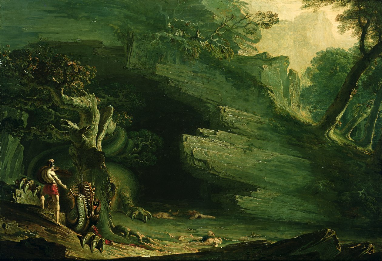 Kadmos und der Drache von John Martin: Kunstdruck kaufen