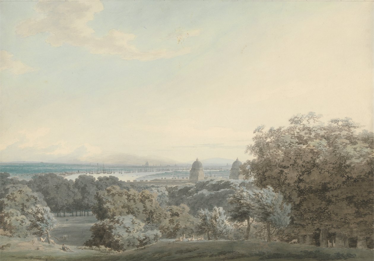London vom Greenwich Hill von John Robert Cozens: Kunstdruck