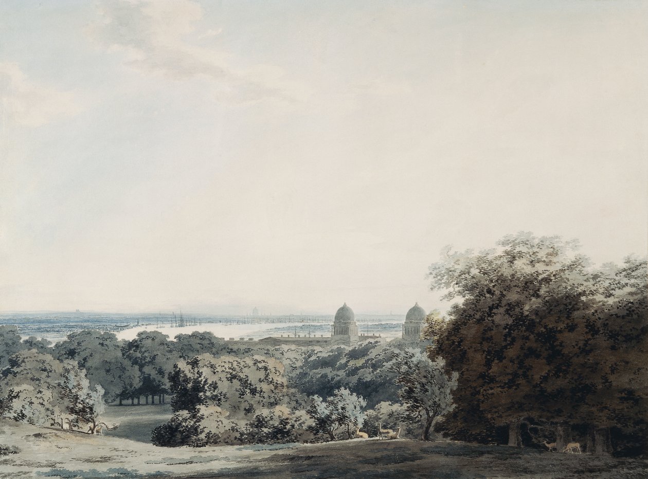 London vom Greenwich Hill von John Robert Cozens: Kunstdruck