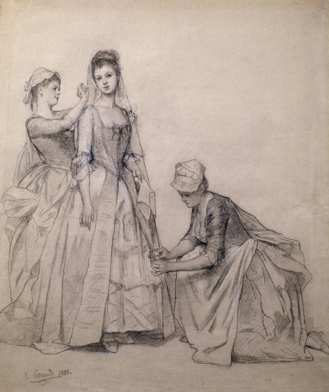 Die Braut betreuen von Joseph Caraud: Kunstdruck kaufen