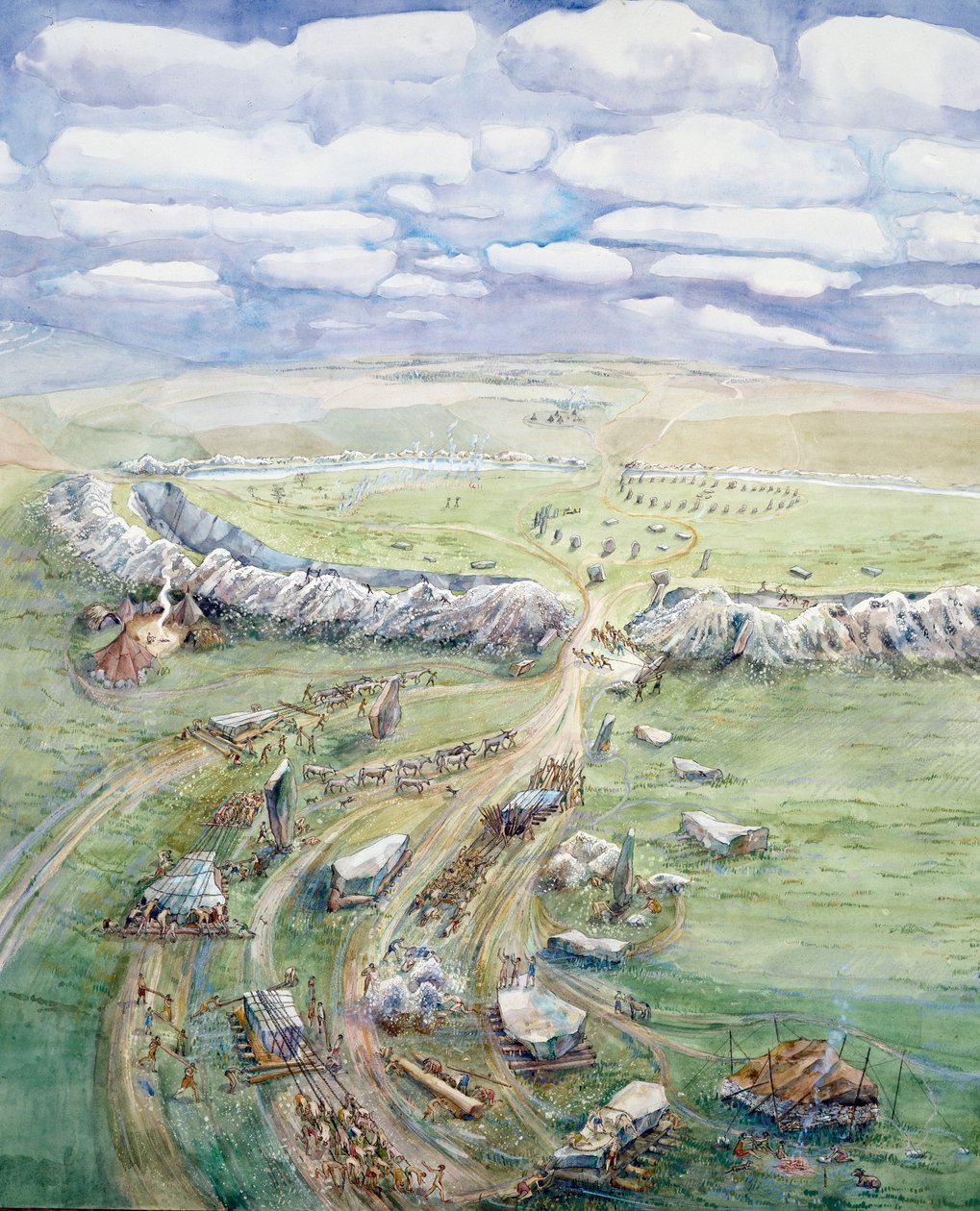 Avebury Henge im Bau von Judith Dobie: Kunstdruck kaufen