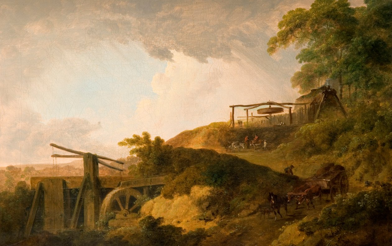 Das Wasserrad von Julius Caesar Ibbetson: Kunstdruck