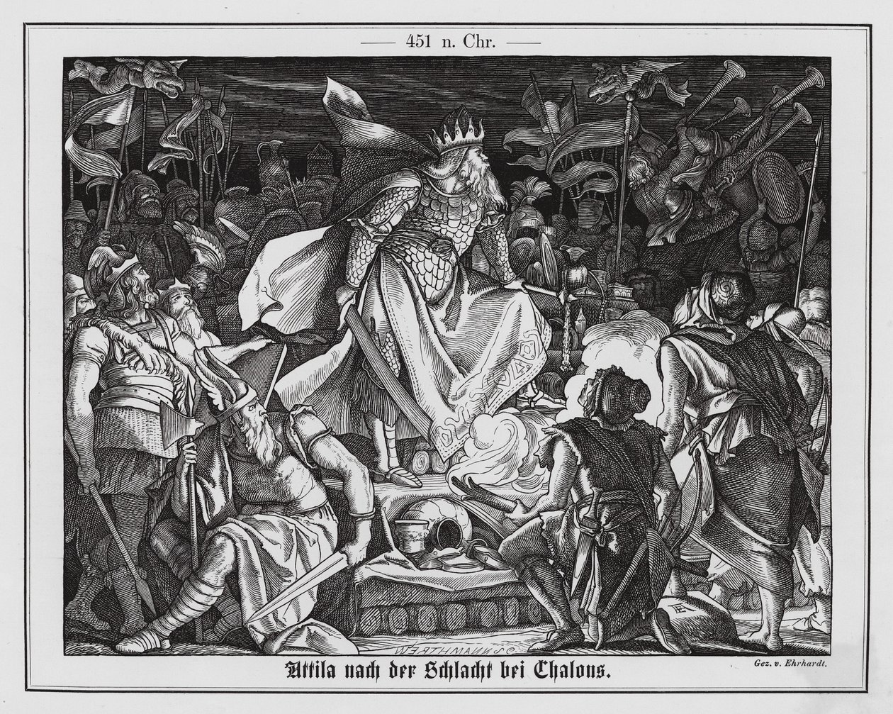 Attila der Hunne nach der Schlacht von Chalons, 451