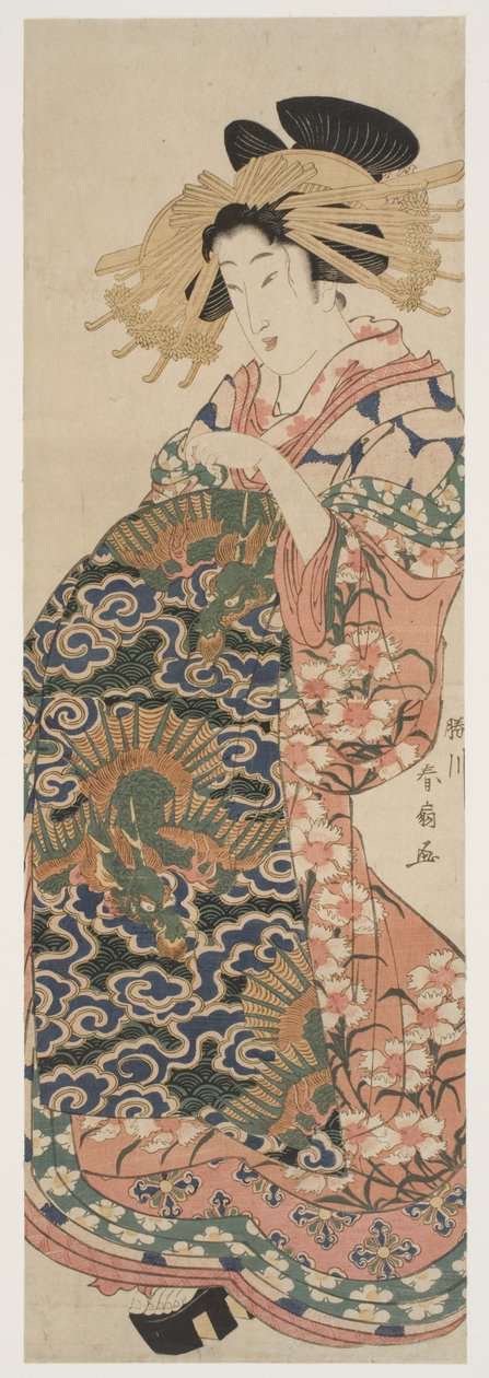 Der Drachen-Obi von Katsukawa Shunzan: Kunstdruck kaufen