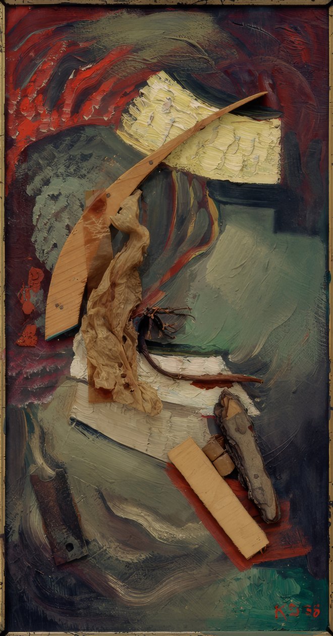 Merzbild mit Algen von Kurt Schwitters: Kunstdruck kaufen