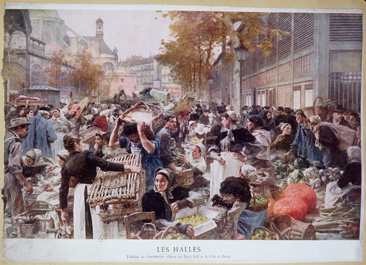 Les Halles, 1893 von Leon-Augustin Lhermitte: Kunstdruck