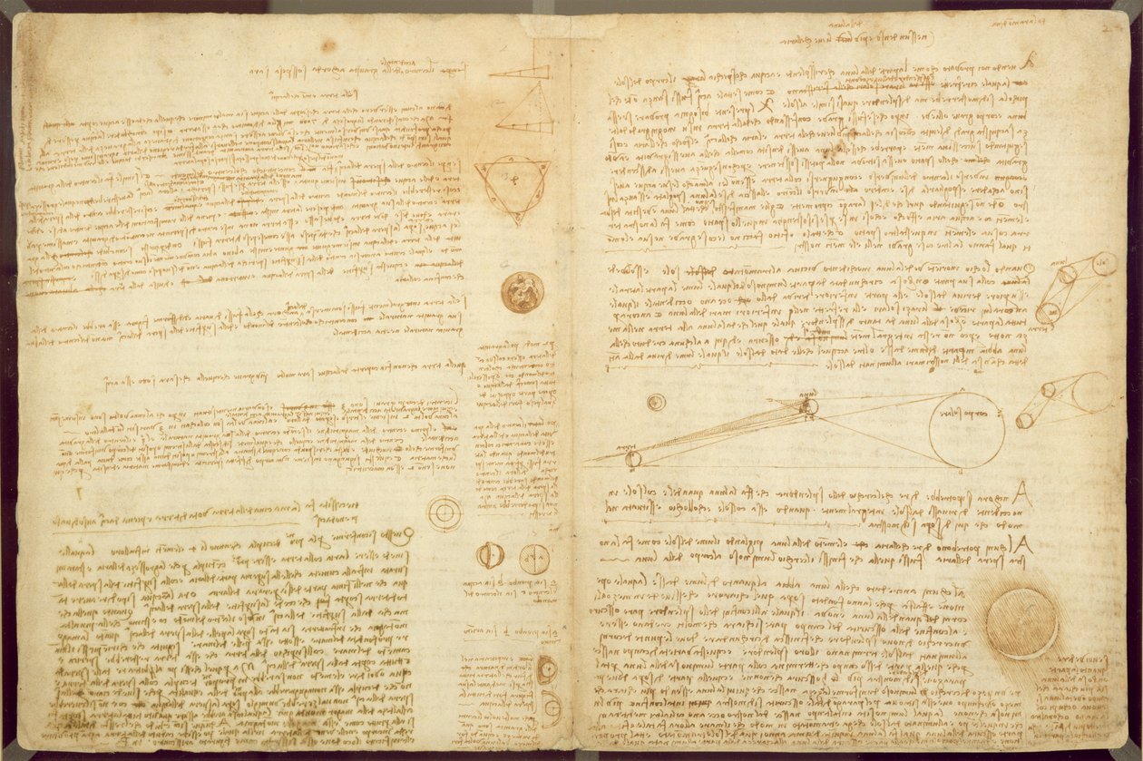 Eine Seite aus dem Codex Leicester, 1508-12