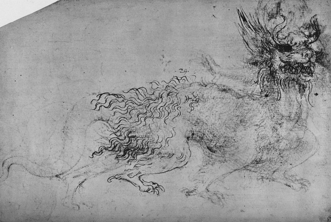 Ein Drache, ca. 1480 von Leonardo da Vinci: Kunstdruck