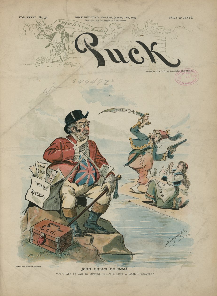 John Bulls Dilemma, Puck Magazine von Louis Dalrymple