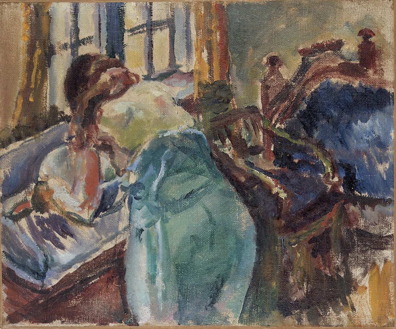 Frau frischt sich auf von Ludvik Peter Karsten: Kunstdruck