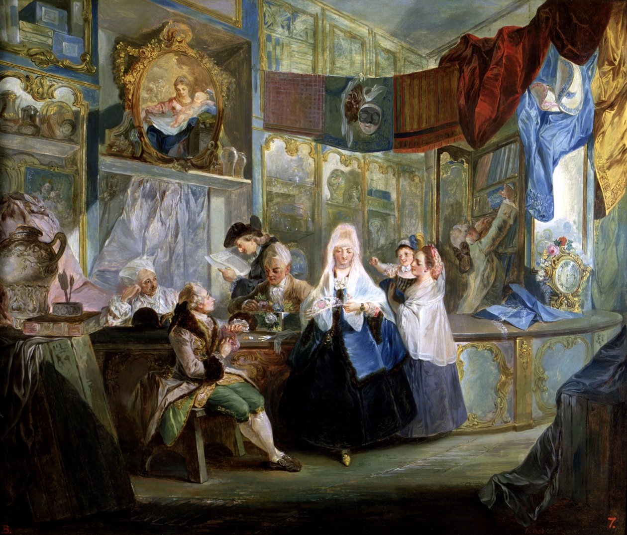 Der Seidenladen von Luis Paret y Alcazar: Kunstdruck
