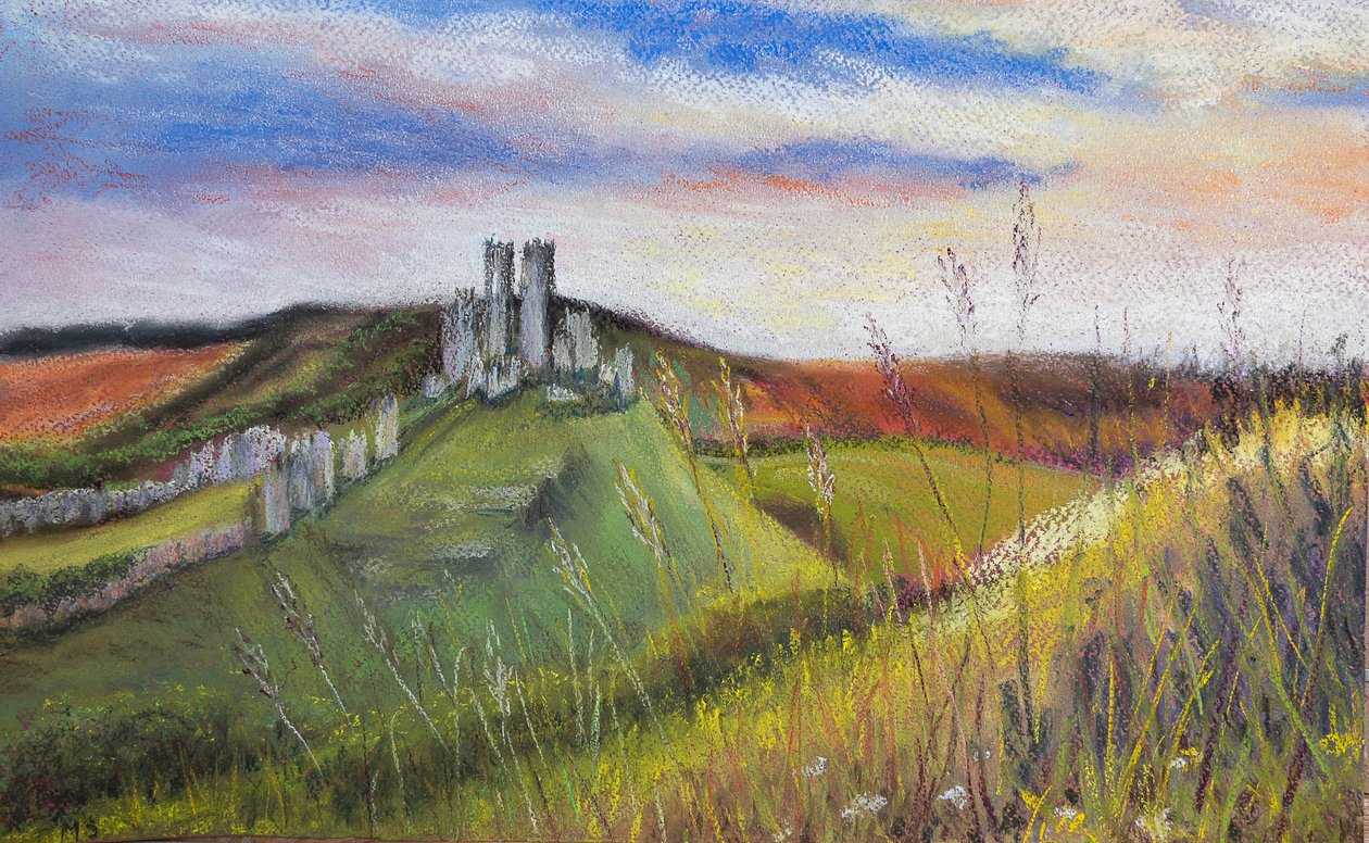 Corfe Castle von Margo Starkey: hochwertiger Kunstdruck