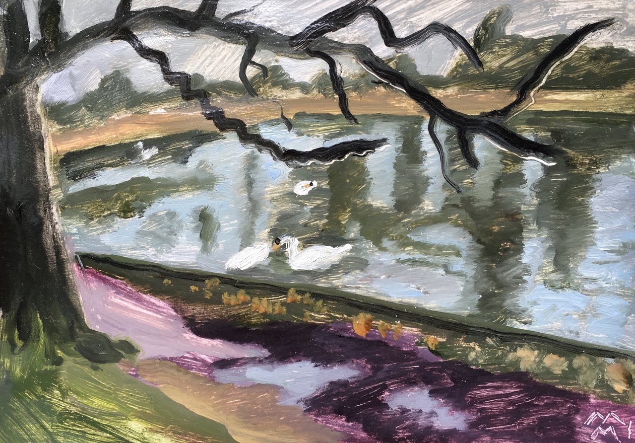 See im Bois de Boulogne von Maria Magenta: Kunstdruck