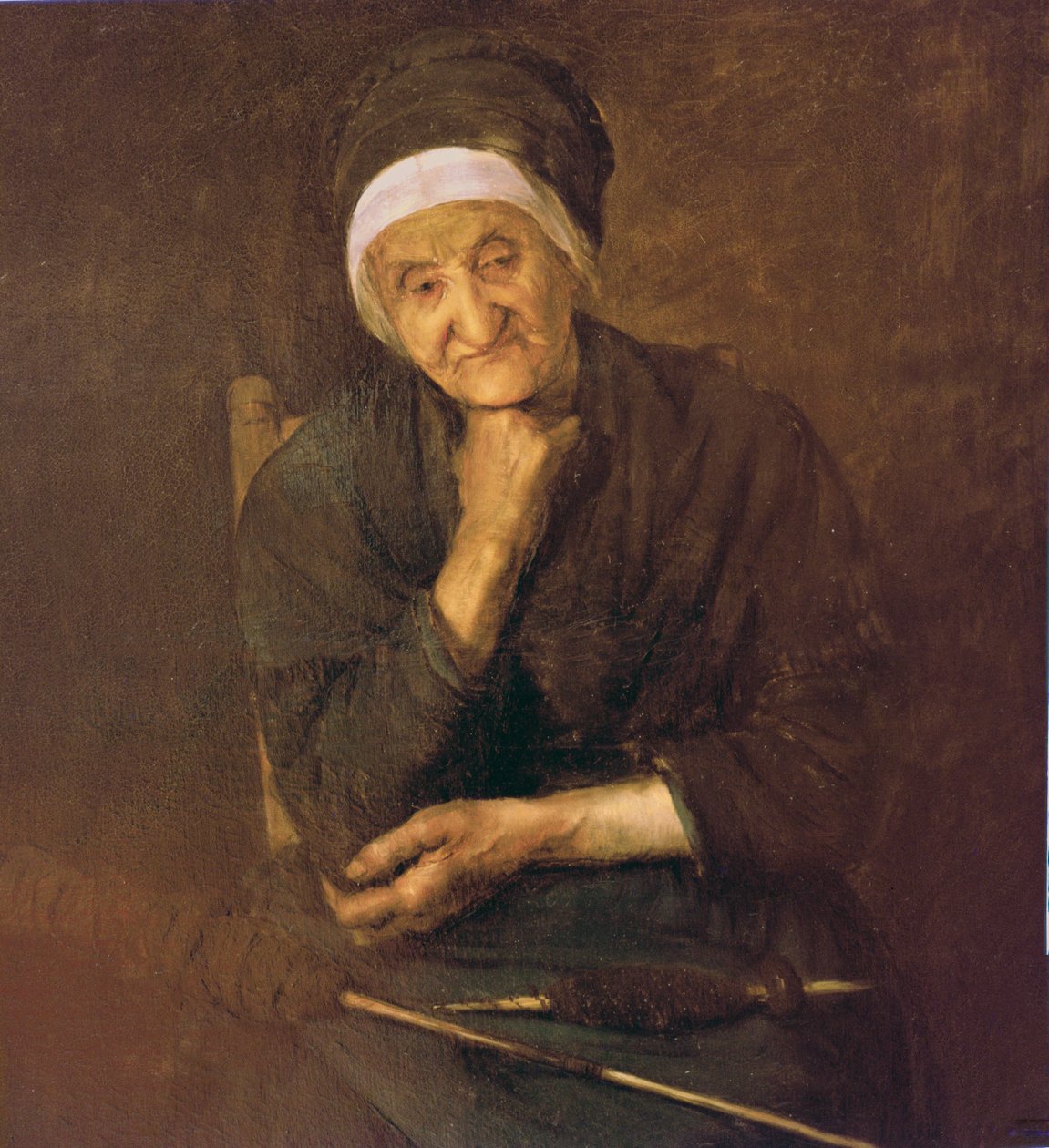 Alte Frau aus Aulus (Ariege) (Detail) von Marie Petiet