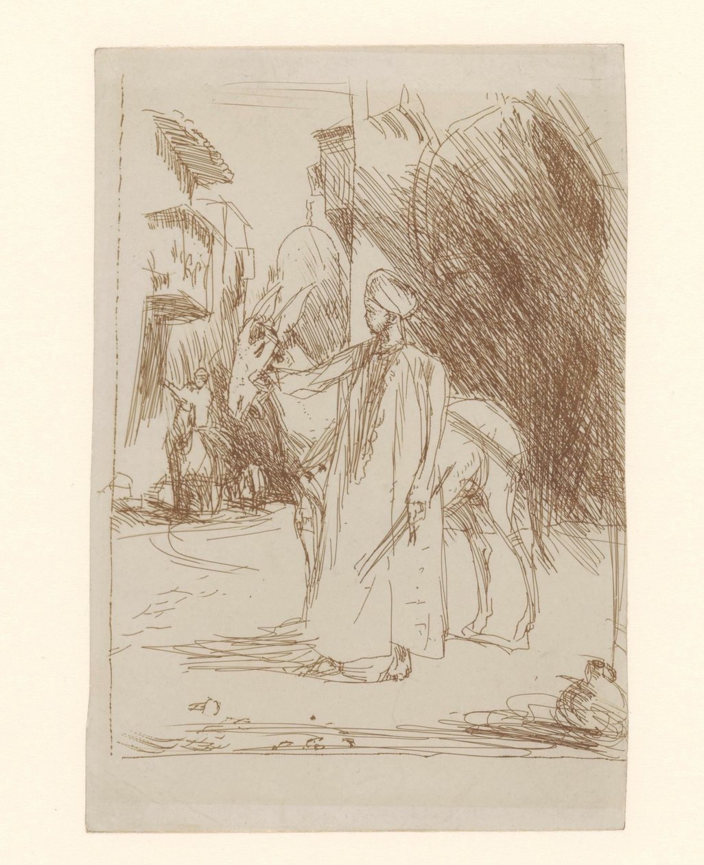 Mann mit Esel von Marius Bauer: hochwertiger Kunstdruck