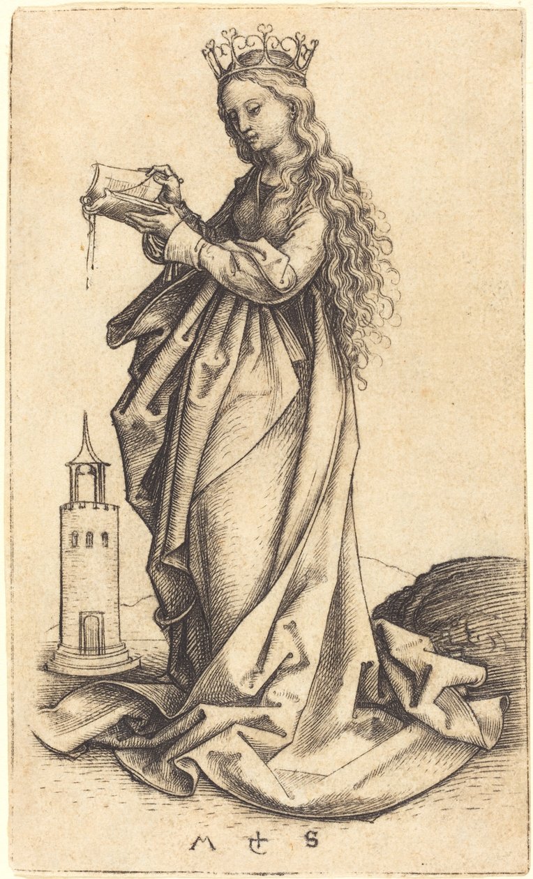 Sankt Barbara von Martin Schongauer: hochwertiger Kunstdruck