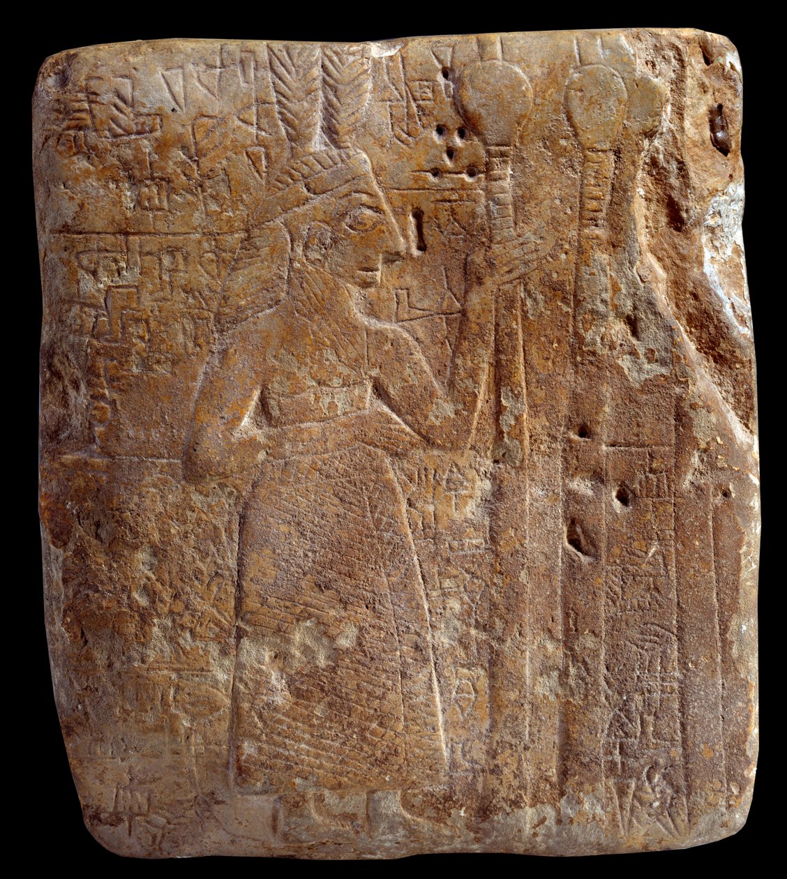 Mesopotamien. Kunst der Sumerer: Figur mit Federn