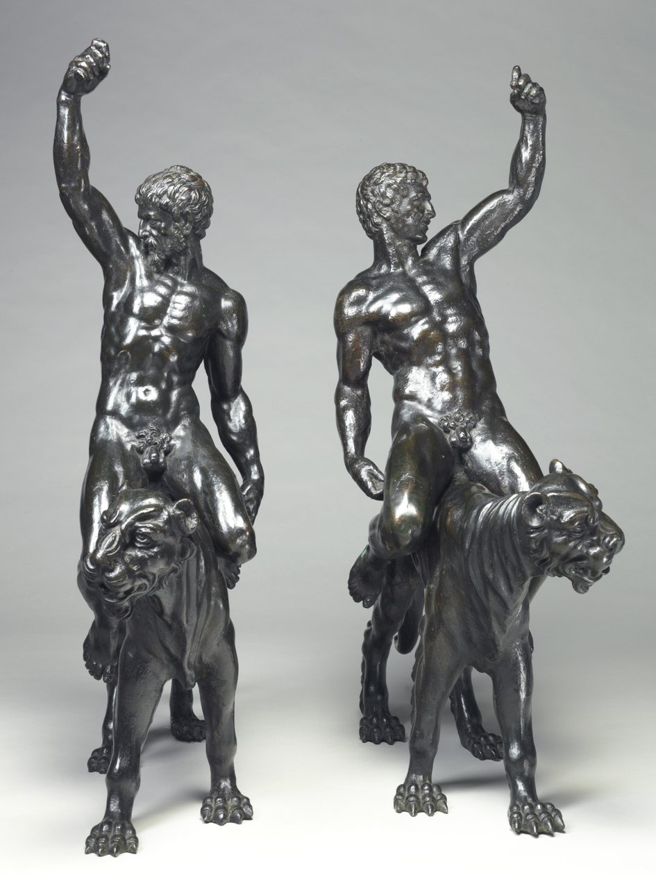 Nackte Bacchantinnen reiten auf Panthern