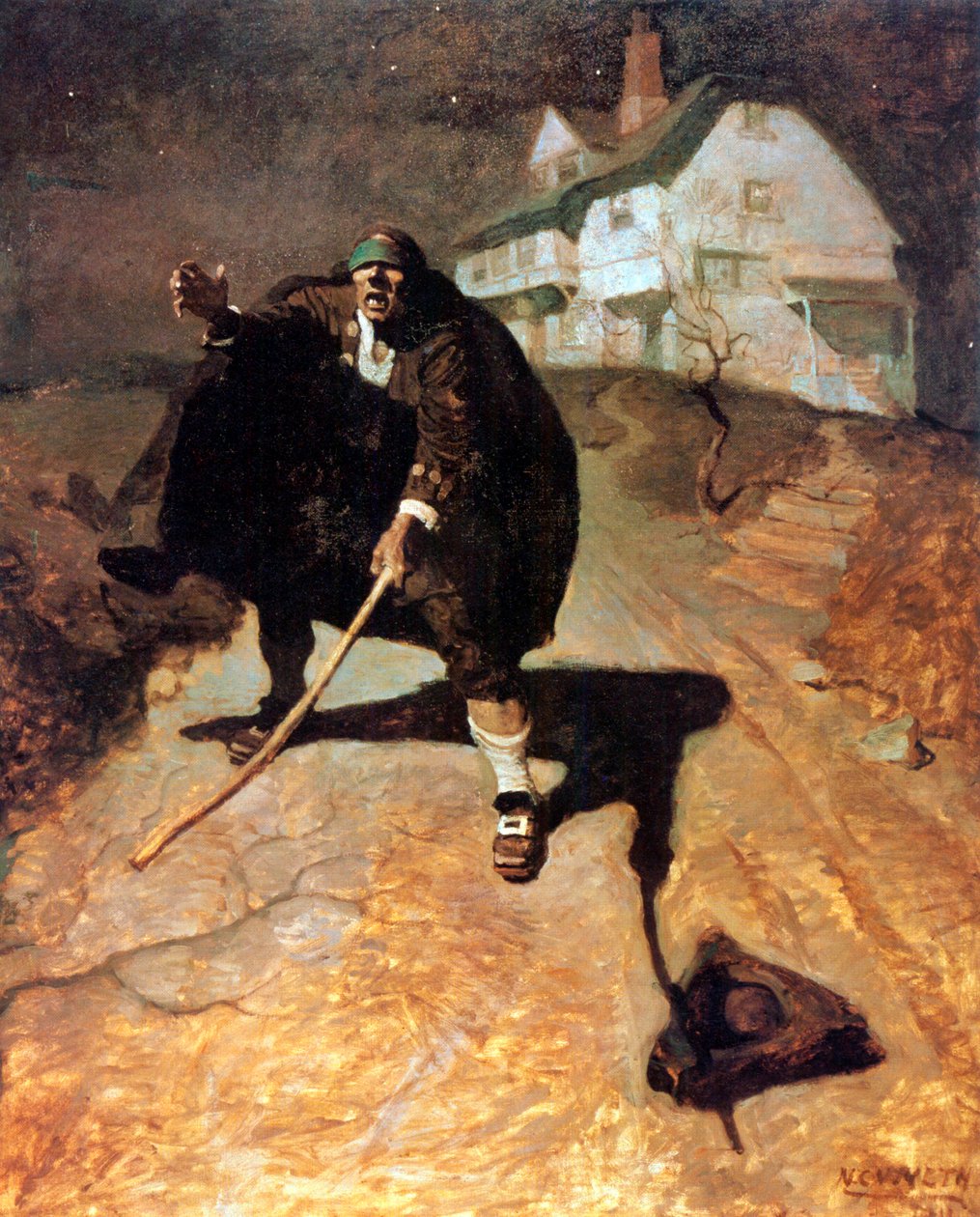 Blinder Pew, Illustration aus Die Schatzinsel, 1911