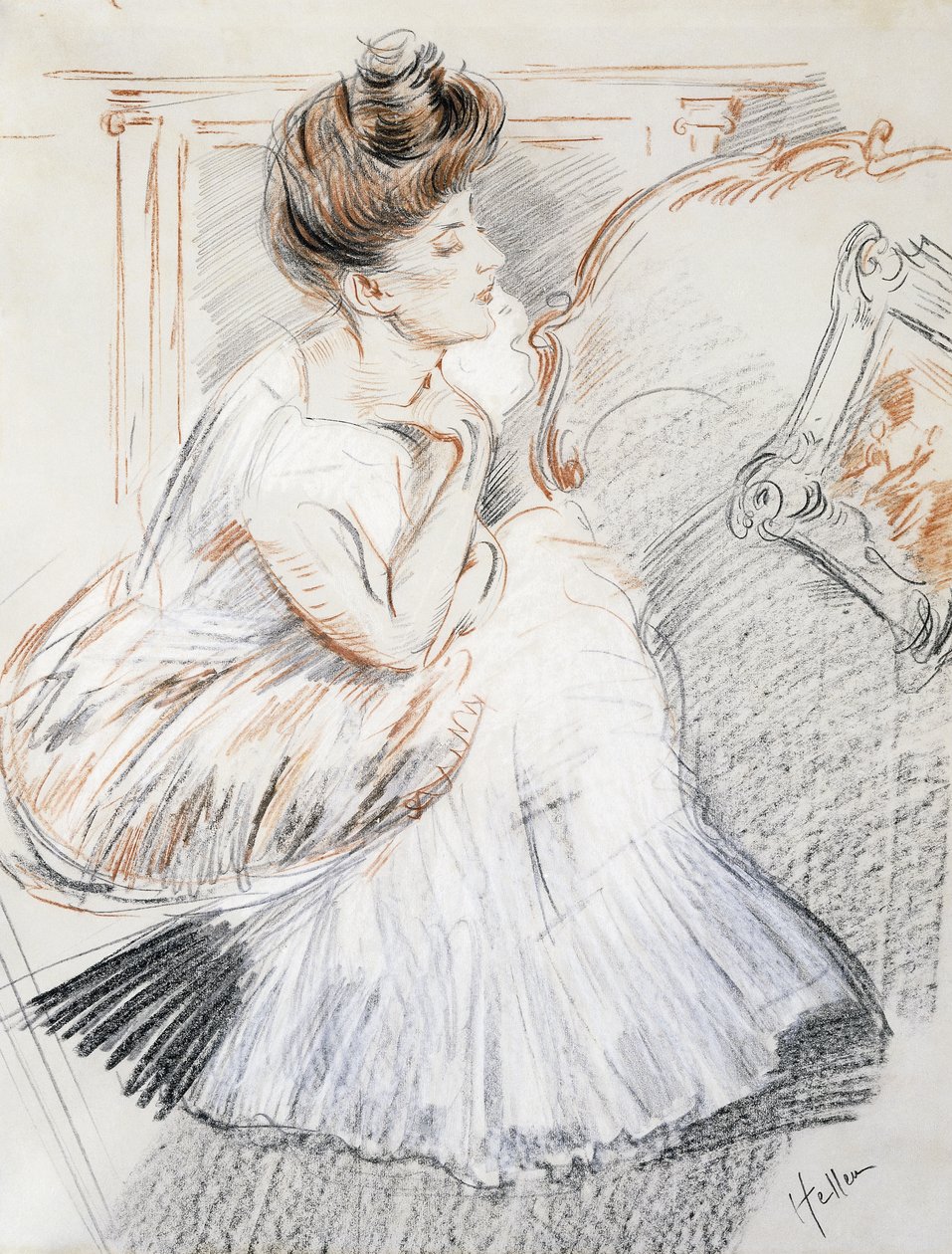 Madame Helleu, ca. 1900-02 von Paul Cesar Helleu: Kunstdruck