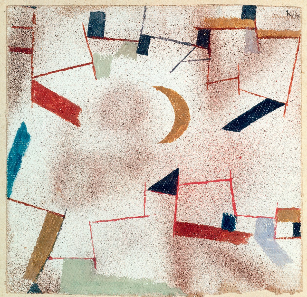 Abstrakt mit Halbmond von Paul Klee: hochwertiger Kunstdruck