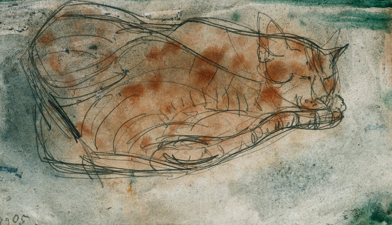 Schlafende Katze von Paul Klee: hochwertiger Kunstdruck